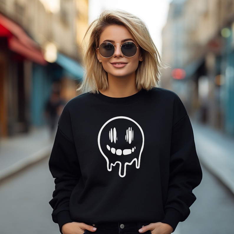 Melty Smiley Face and Skull Pack Eps, Melted Faces Svg Sticker Pack ...