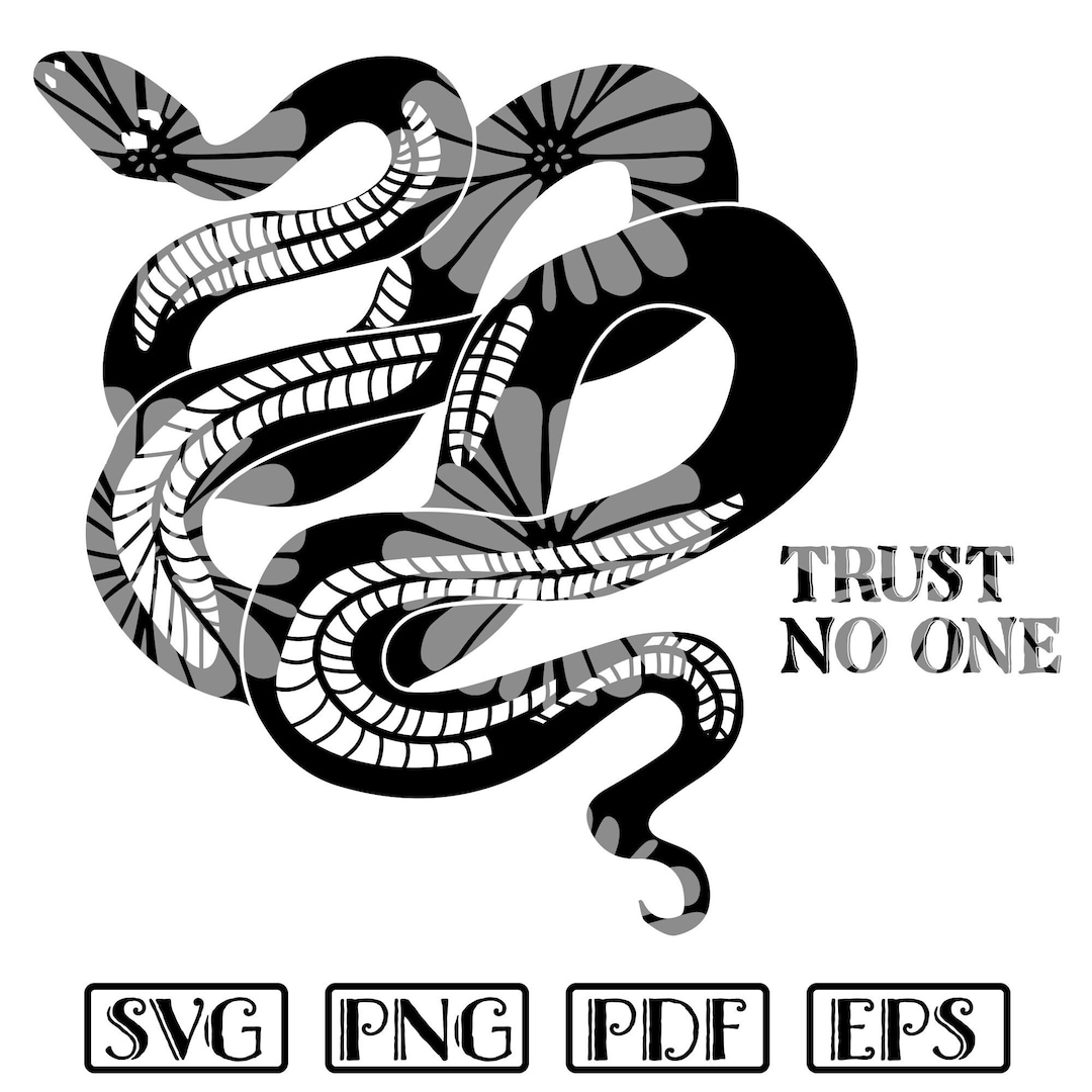 Trust No One Snake Svg, Coiled Snake Png, Trust No One Pdf, Knotted ...