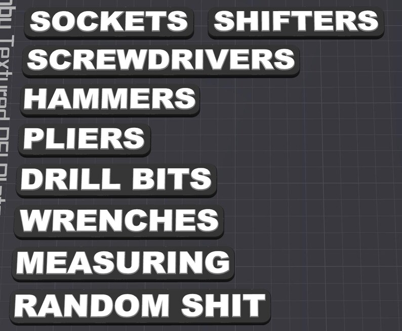 Tool Box Labels STL - Etsy