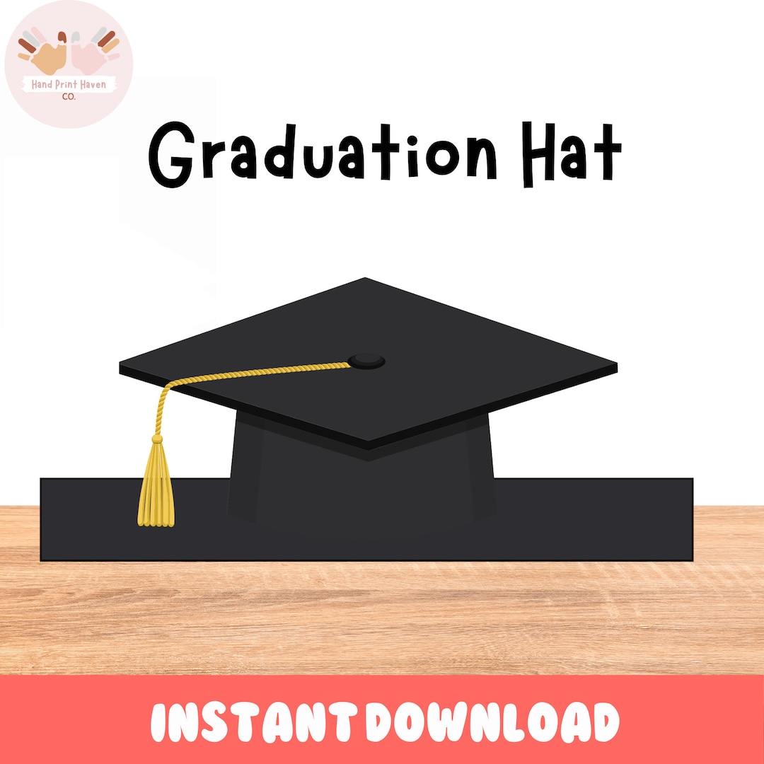 Black Graduation Printable Crown, Graduation Hat, Graduation Cap Craft ...