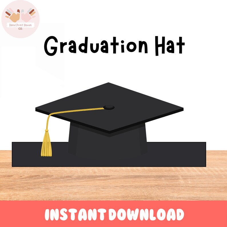 Black Graduation Printable Crown, Graduation Hat, Graduation Cap Craft ...