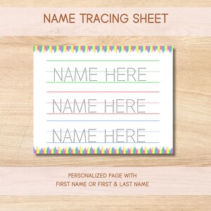 Custom Name Tracing Page, Personalized Name Tracing Sheet, Name Tracing ...