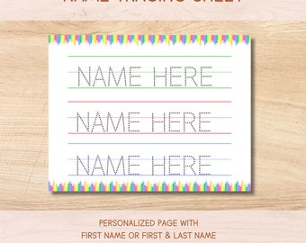 Custom Name Tracing Page, Personalized Name Tracing Sheet, Name Tracing ...