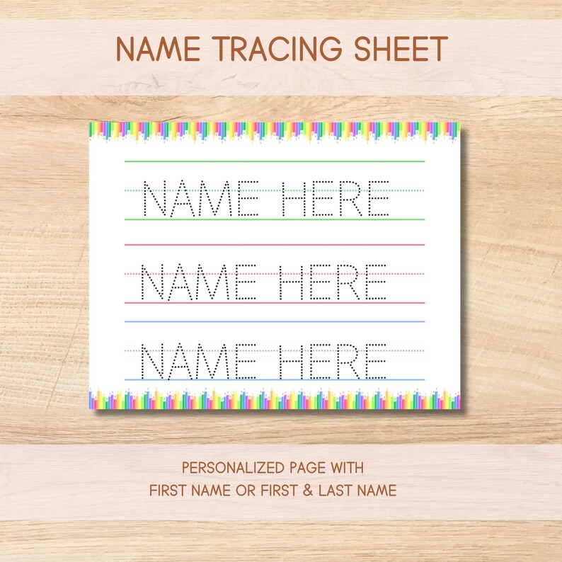 Custom Name Tracing Page, Personalized Name Tracing Sheet, Name Tracing ...