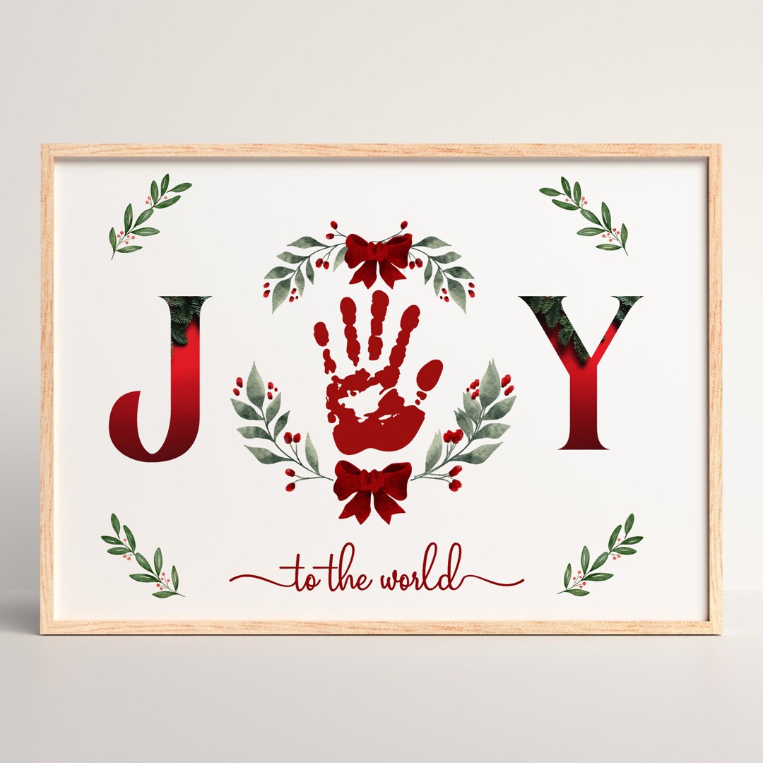 Joy to the World, Christmas Handprint Craft, Holiday, School, Activity ...