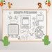 Printable Cowboy Birthday Coloring Page, Kids Activity Placemat ...