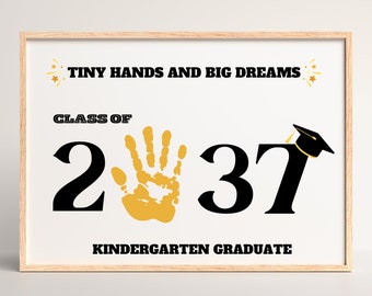 Kindergarten Handprint Craft, Graduation Handprint Keepsake, Printable ...