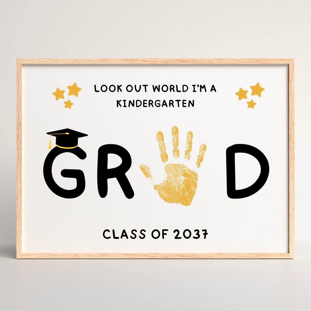 Kindergarten Handprint Craft, Graduation Handprint Keepsake, Printable ...