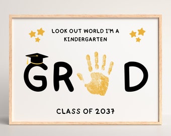 Kindergarten Handprint Craft, Graduation Handprint Keepsake, Printable ...