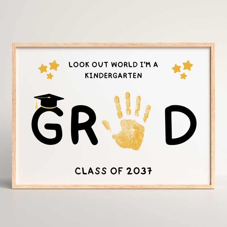 Kindergarten Handprint Craft, Graduation Handprint Keepsake, Printable ...