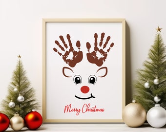 Reindeer Handprint Craft, Rudolph, Preschool Crafts, Winter Crafts ...