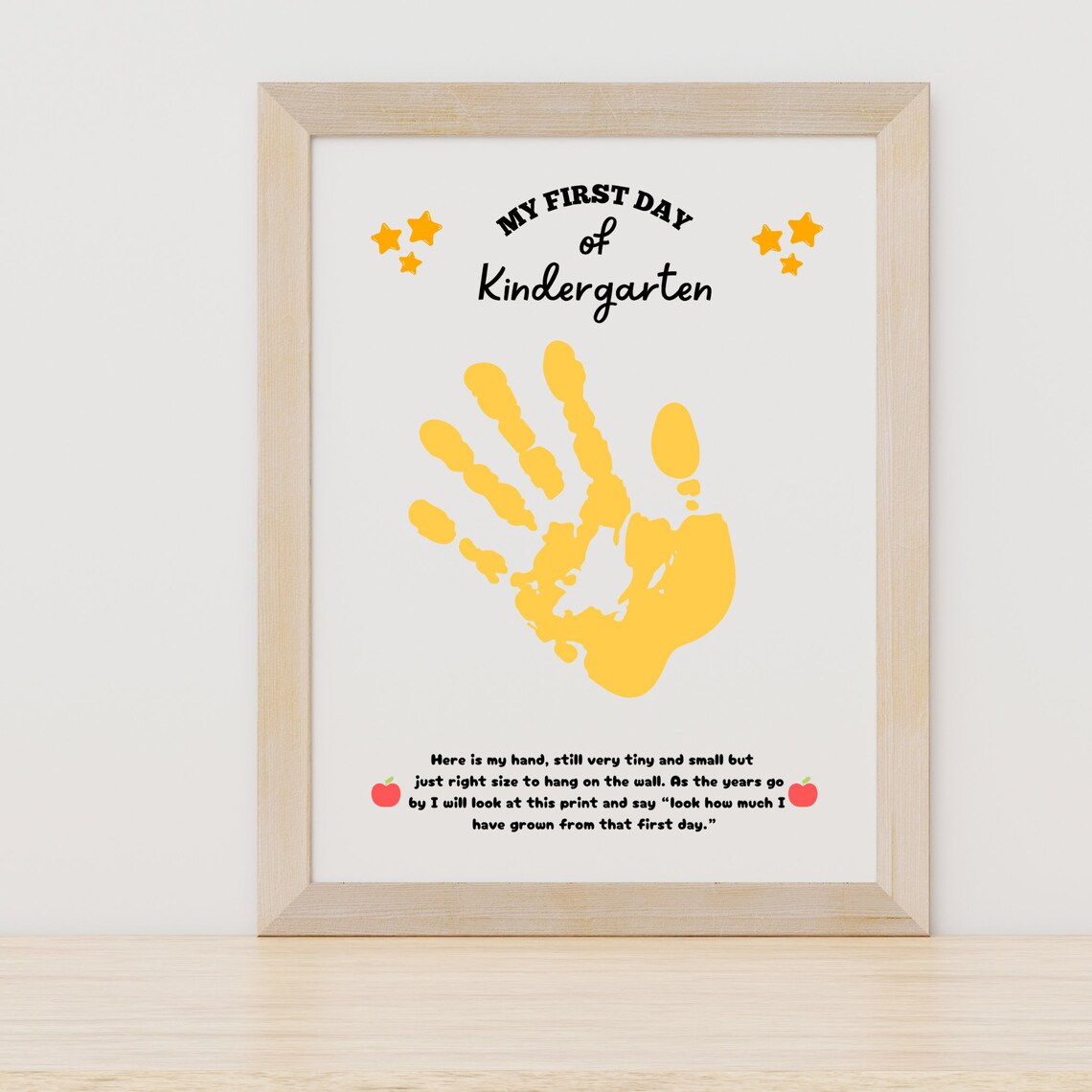 First Day of Kindergarten Handprint Craft, Back to School Printable ...