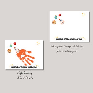First Day of School Rocket Ship Handprint Craft, Back to School ...