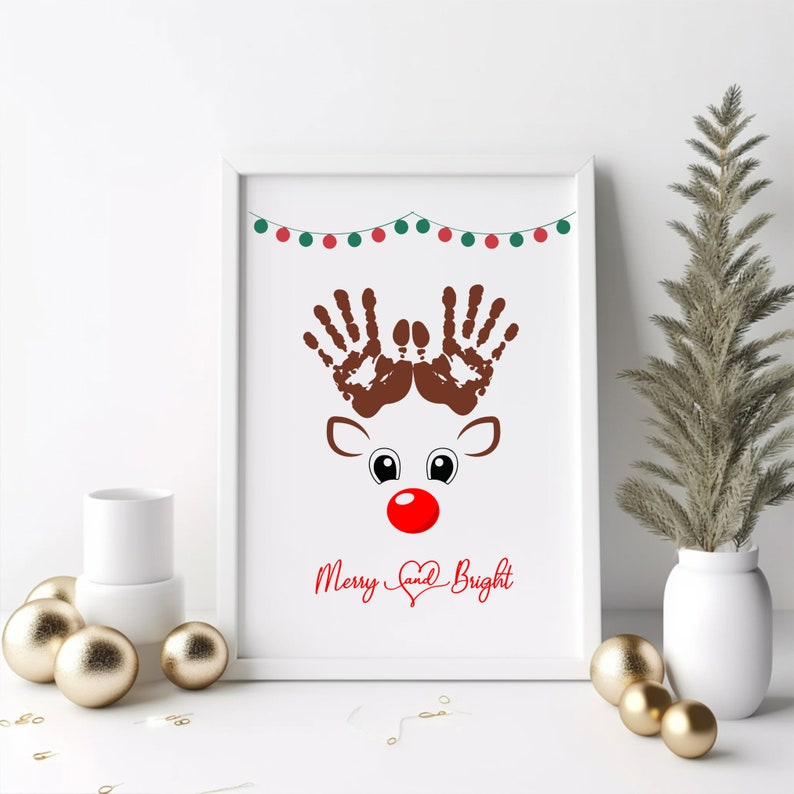 Reindeer Handprint Craft, Rudolph, Preschool Crafts, Winter Crafts ...