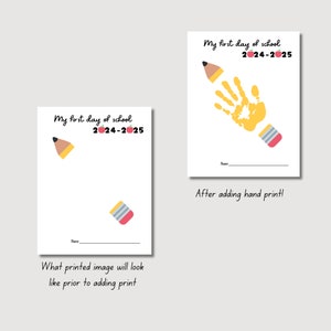 First Day of School Handprint Craft, Back to School Printable ...