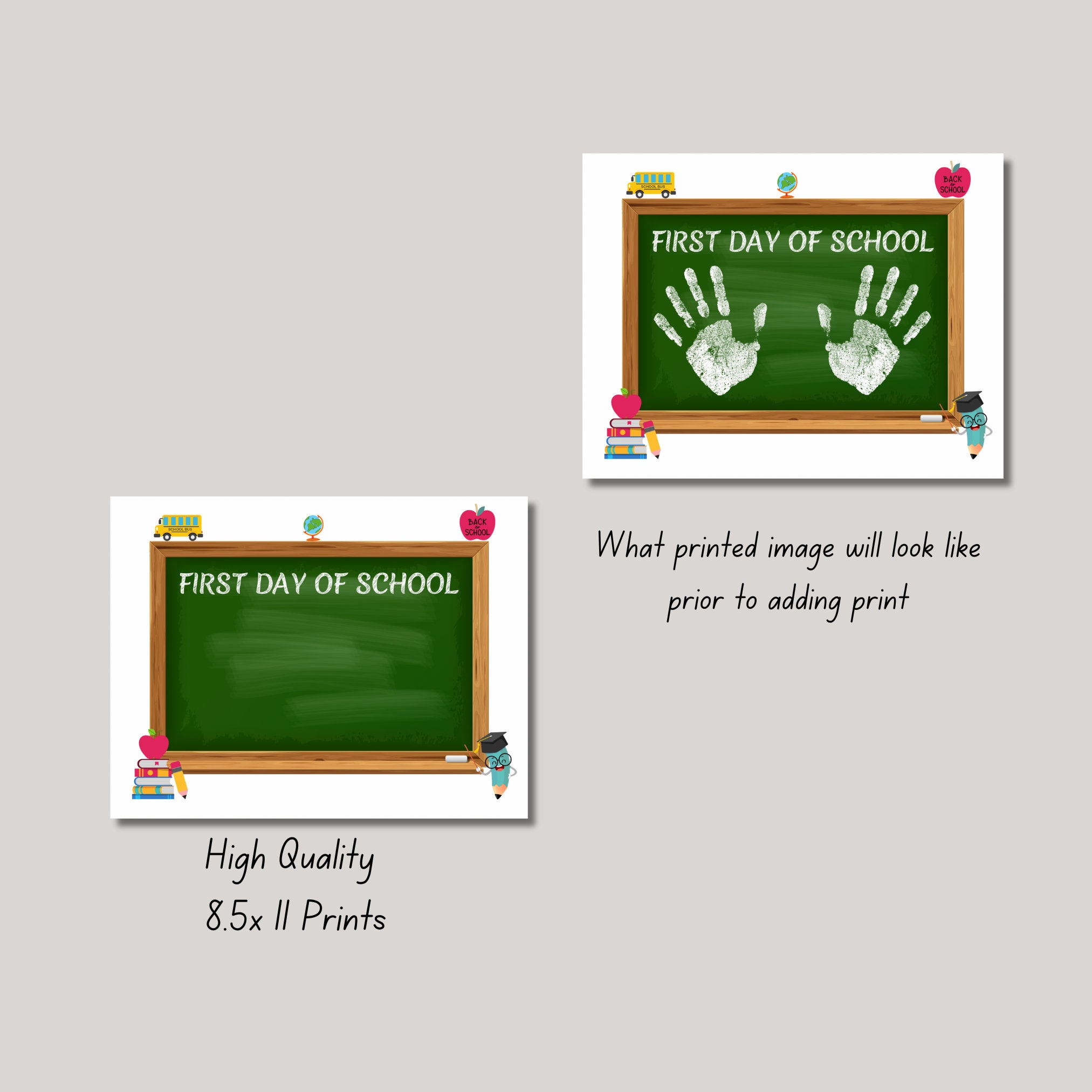 First Day of School Handprint Craft, Back to School Printable ...