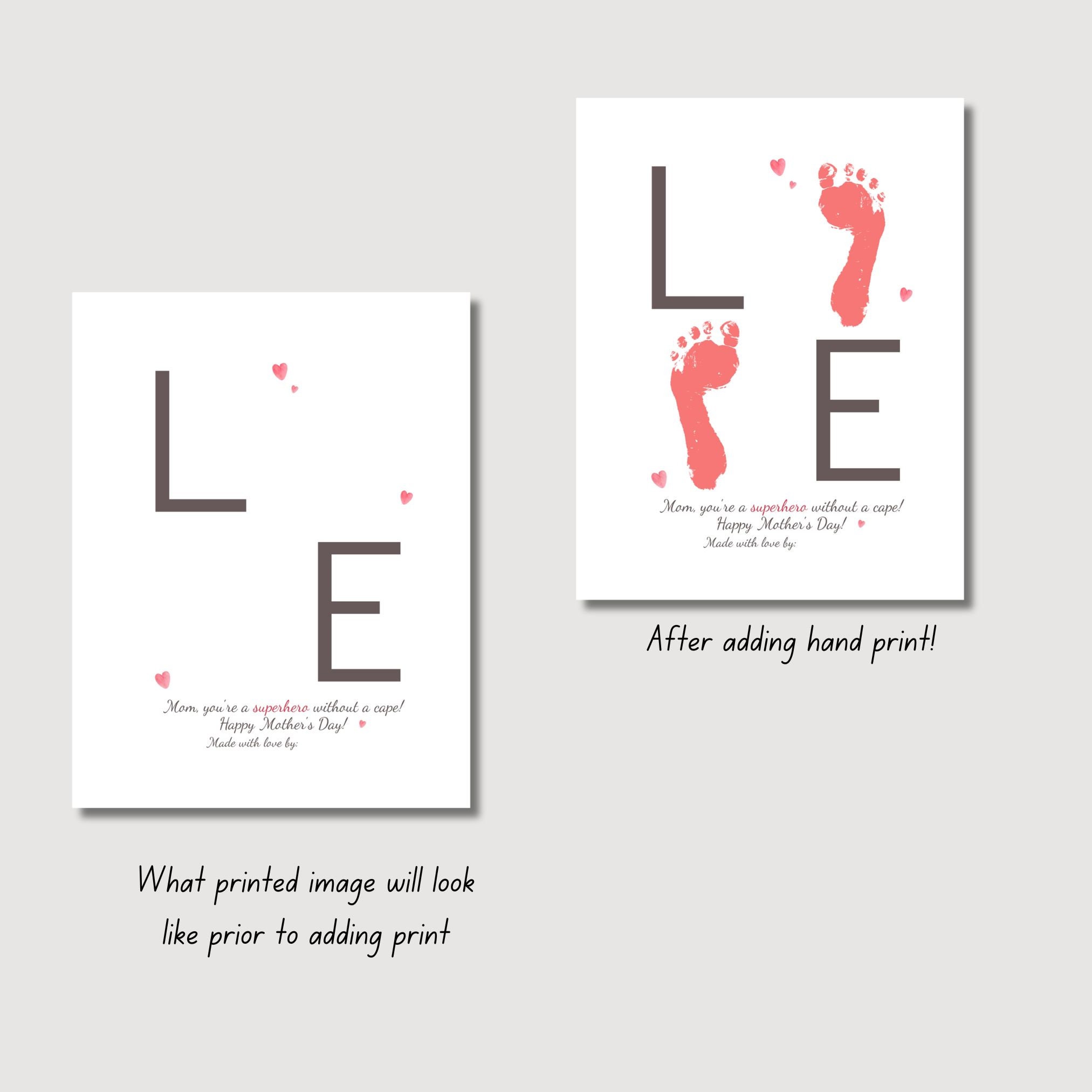 Mother's Day Craft Handprint Art, Love Poem, Gift Keepsake, Toddler ...