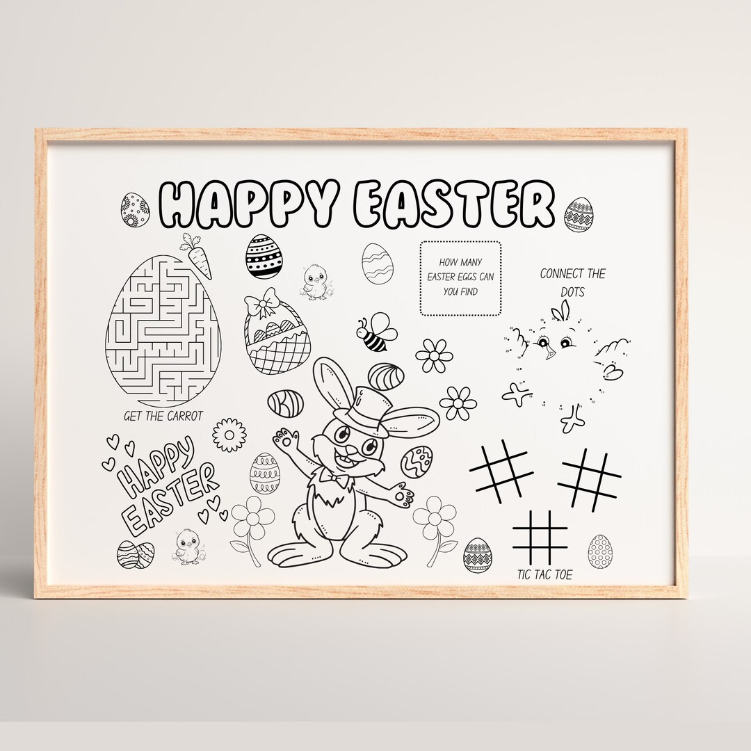 Printable Easter Placemat, Easter Activity for Kids, Easter Basket ...