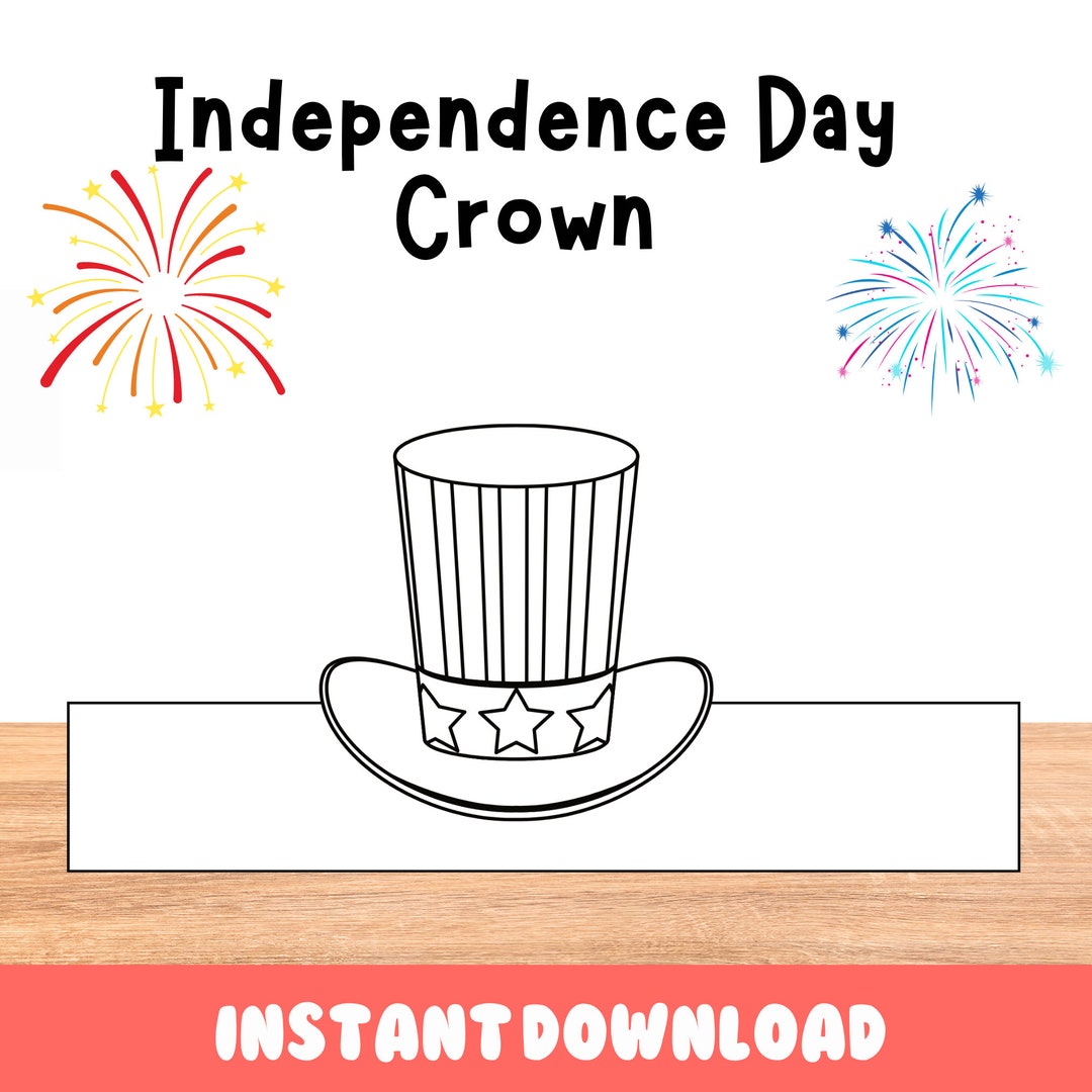 4th of July Paper Crown, Uncle Sam Hat, Patriotic Headband, Printable ...