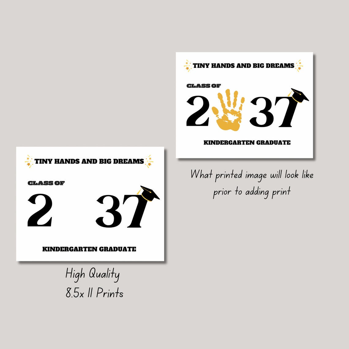 Kindergarten Handprint Craft, Graduation Handprint Keepsake, Printable ...