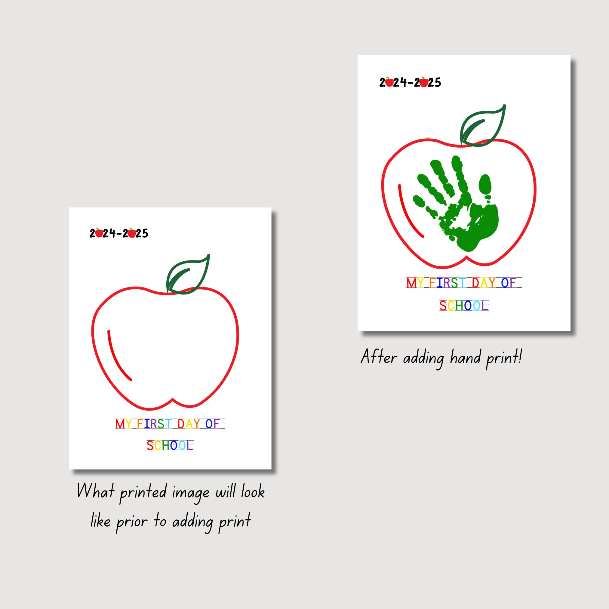 First Day of School Handprint Craft, Back to School Printable ...