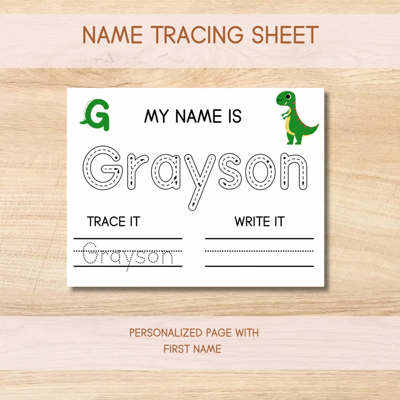 Custom Name Tracing Page, Personalized Name Tracing Sheet, Name Tracing ...