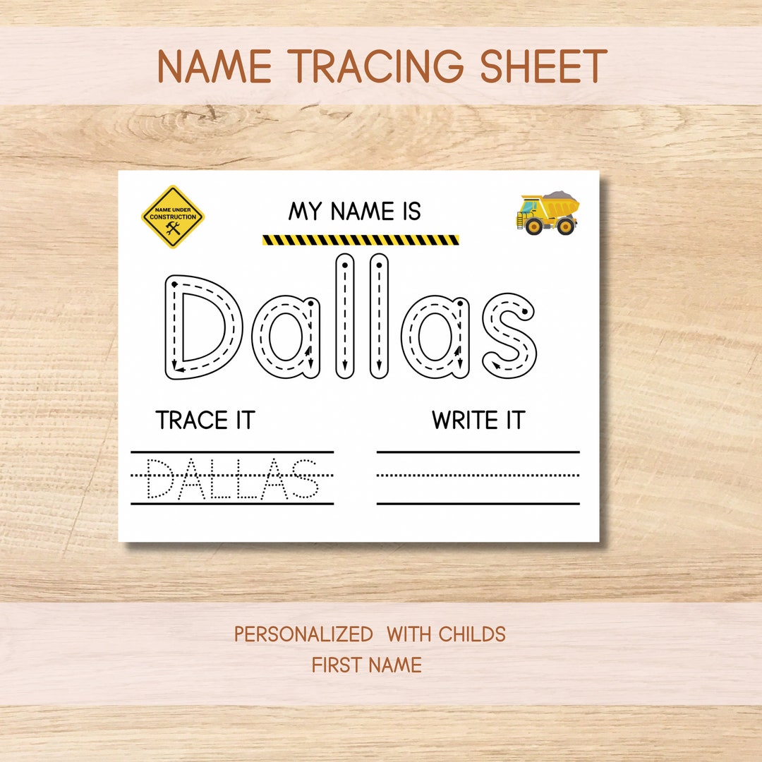 Custom Name Tracing Page, Personalized Name Tracing Sheet, Name Tracing ...
