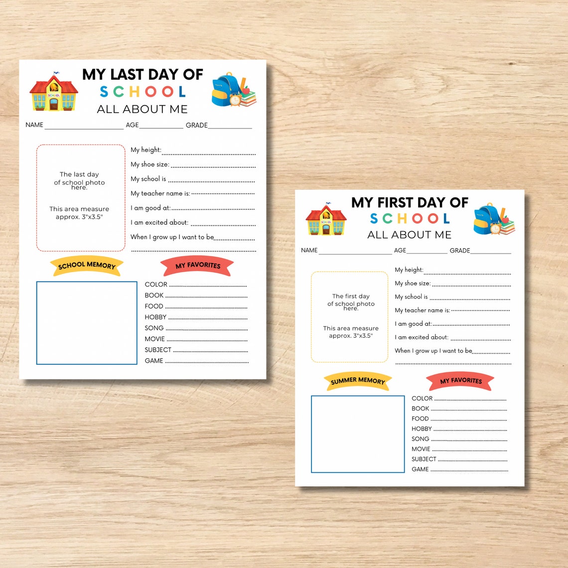 First Day of School Interview, Back to School Printable, Questionnaire ...