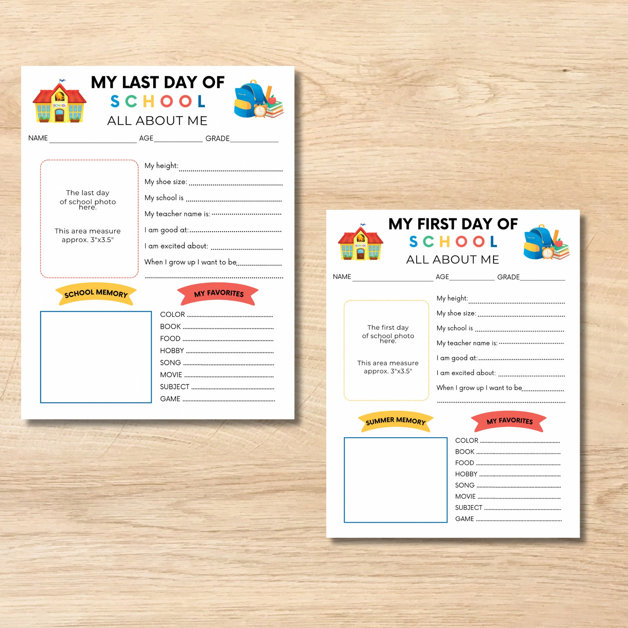 First Day of School Interview, Back to School Printable, Questionnaire ...