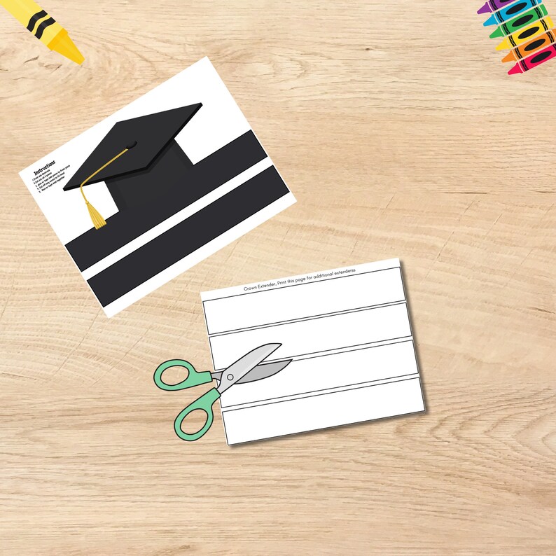 Black Graduation Printable Crown, Graduation Hat, Graduation Cap Craft ...