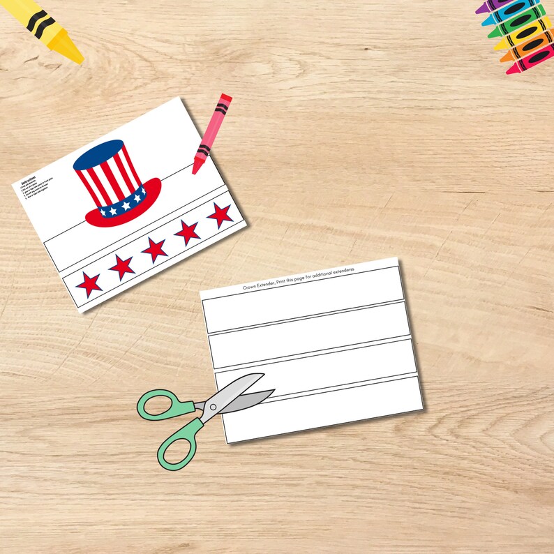 4th of July Paper Crown, Uncle Sam Hat, Patriotic Headband, Printable ...