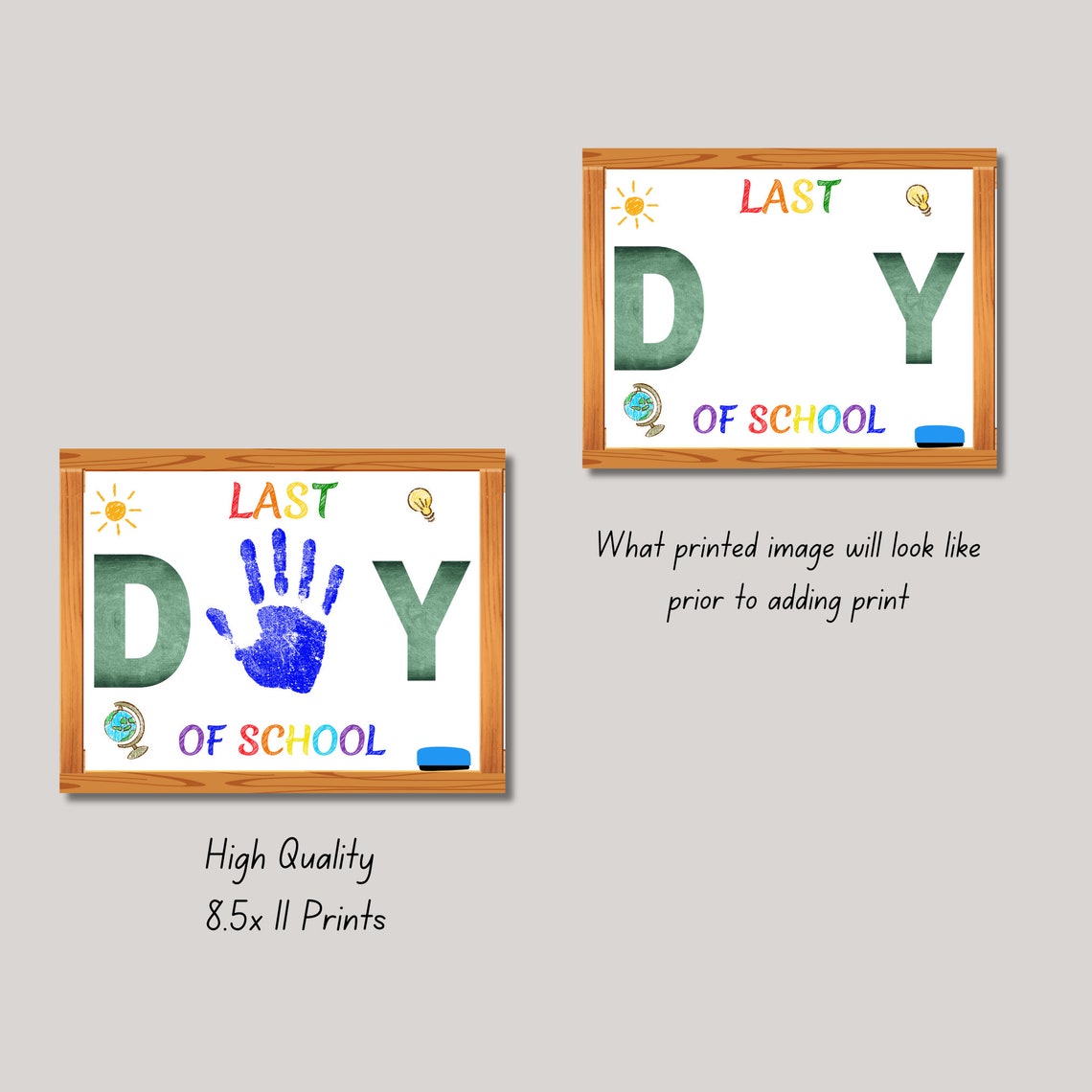 Last Day of School Handprint Craft, Back to School Printable, Handprint ...