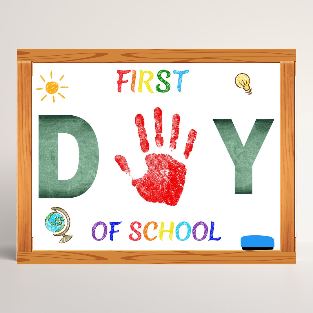 First Day of School Handprint Craft, Back to School Printable ...