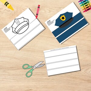 Printable Police Paper Hat,paper Hat, Colorable, Colored Cap, Police ...