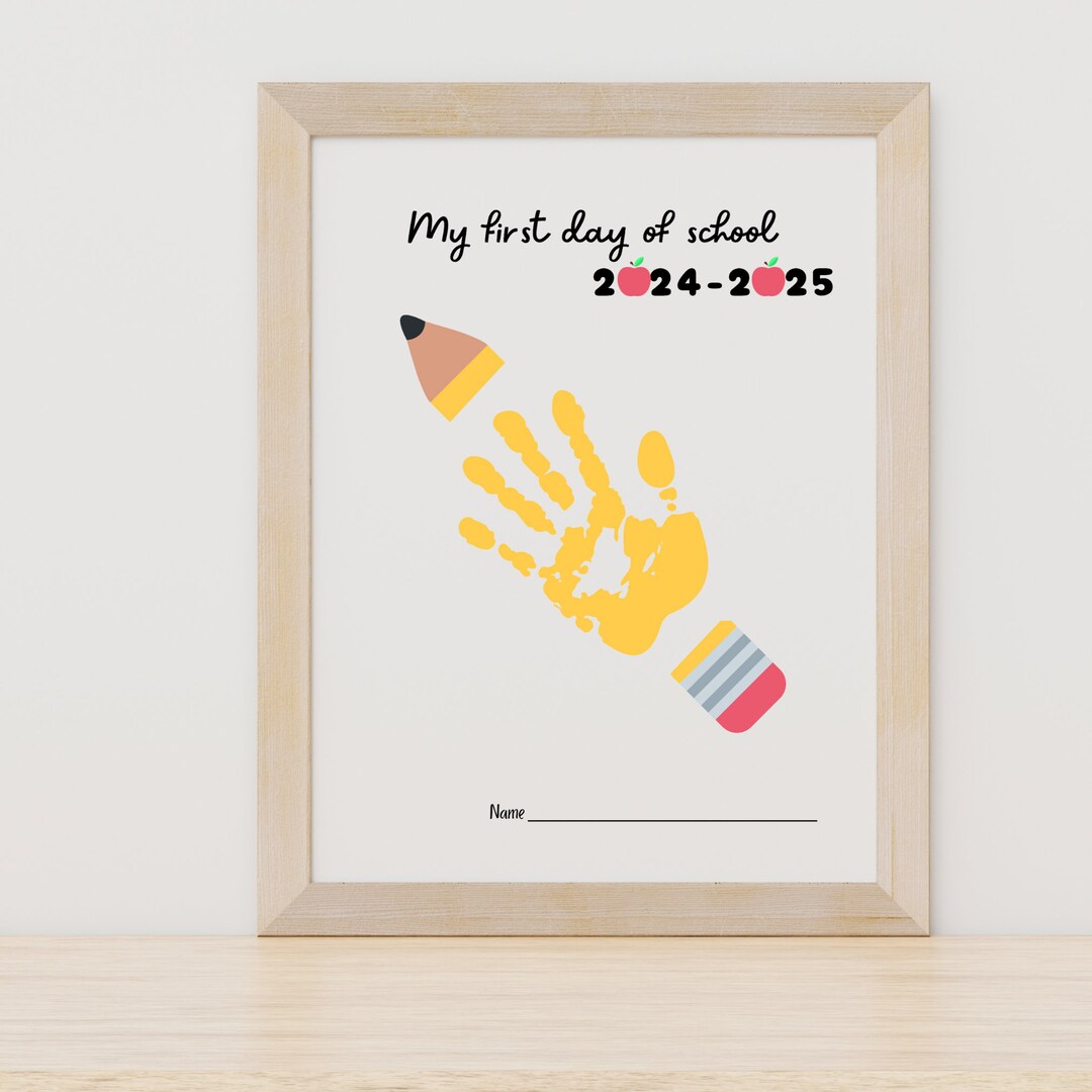 First Day of School Handprint Craft, Back to School Printable ...