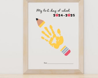 First and Last Day of Preschool Handprint Craft, Back to School ...