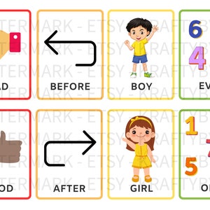 112 Opposite Printable Flashcards for Kids, Educational Learning Cards ...