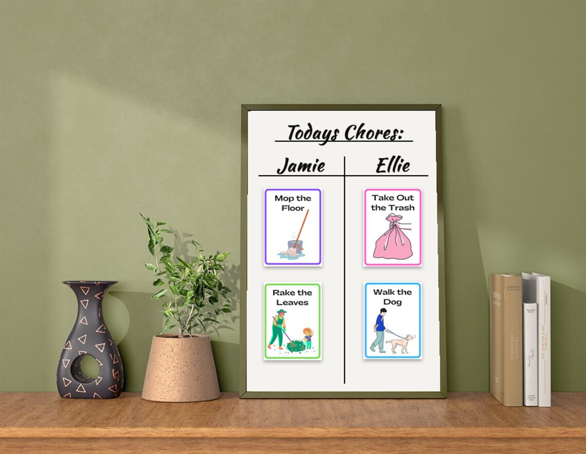 32 Family Chore Flash Cards for Kids, Sibling Organization Aid, Task ...