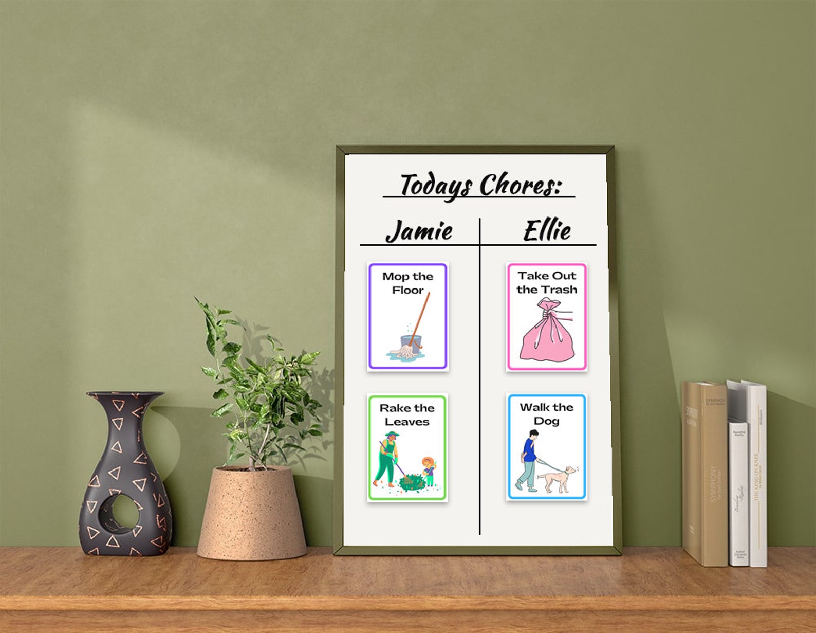 32 Family Chore Flash Cards for Kids, Sibling Organization Aid, Task ...