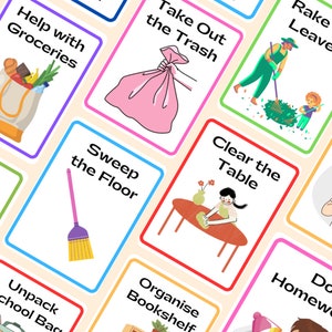 32 Family Chore Flash Cards for Kids, Sibling Organization Aid, Task ...
