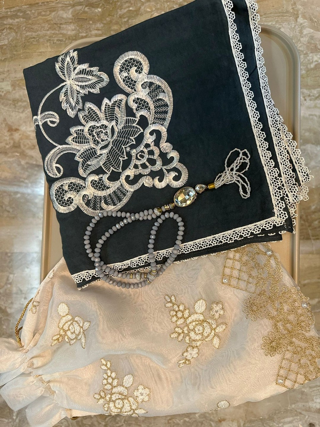 MUSLIM PRAYER SCRAF Dupatta With Tasbeeh Bundle - Etsy