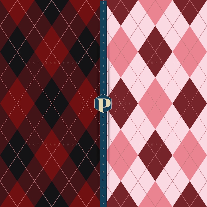 22 Multi-color Digital Papers, Argyle Seamless Patterns, Geometric ...