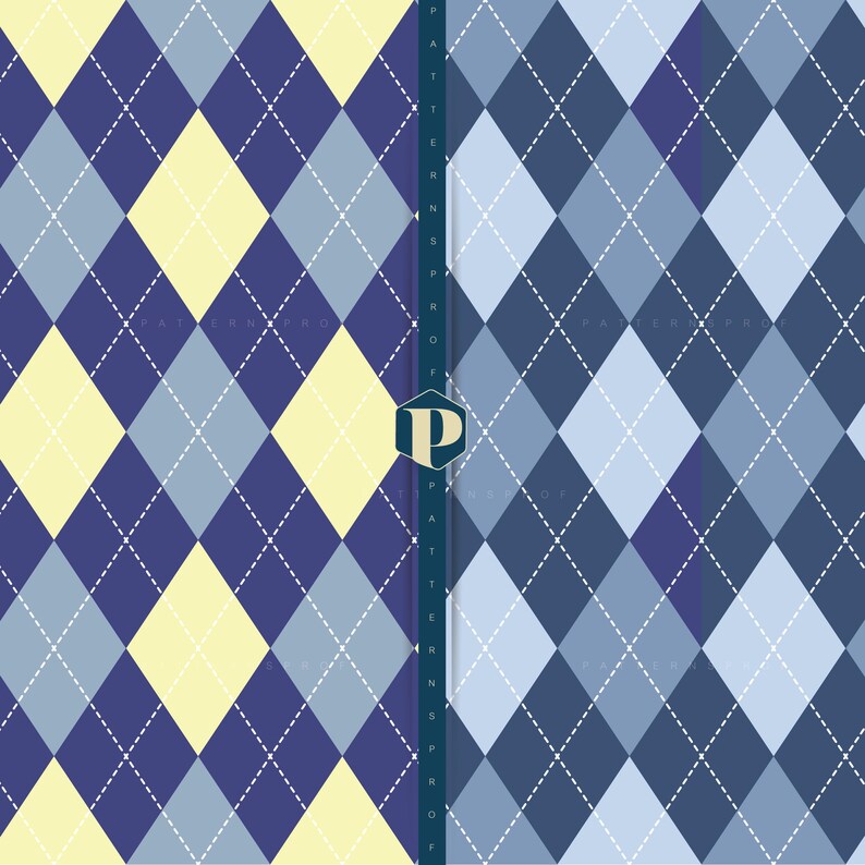 22 Multi-color Digital Papers, Argyle Seamless Patterns, Geometric ...