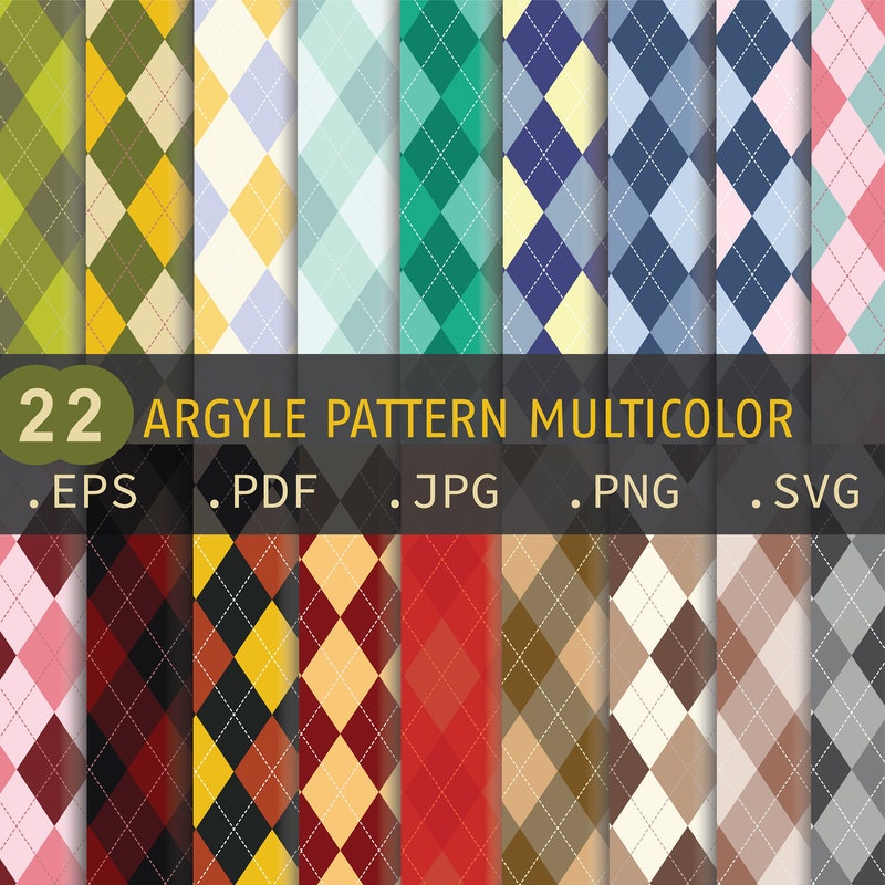 Blue Argyle Fabric - Etsy