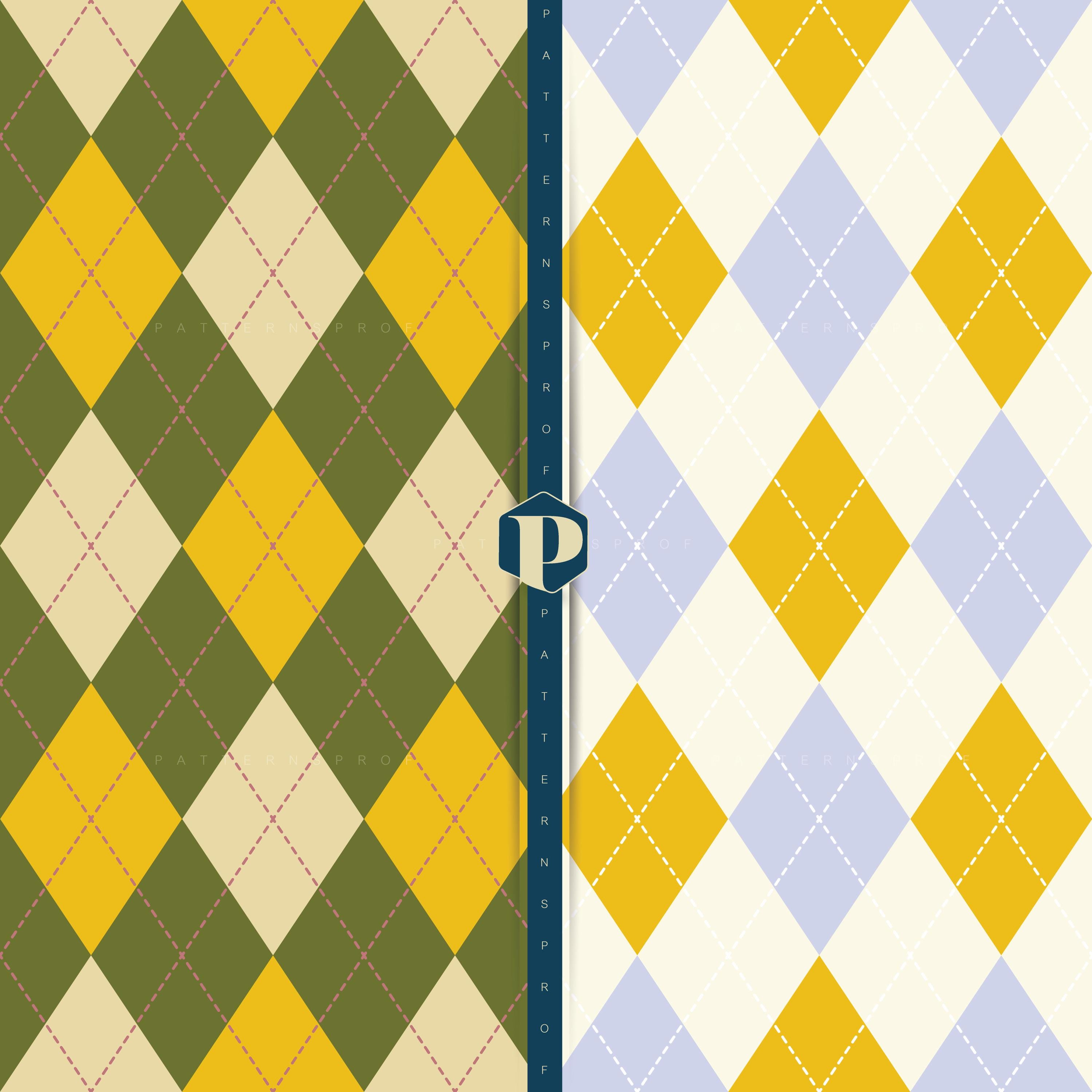 22 Multi-color Digital Papers, Argyle Seamless Patterns, Geometric ...