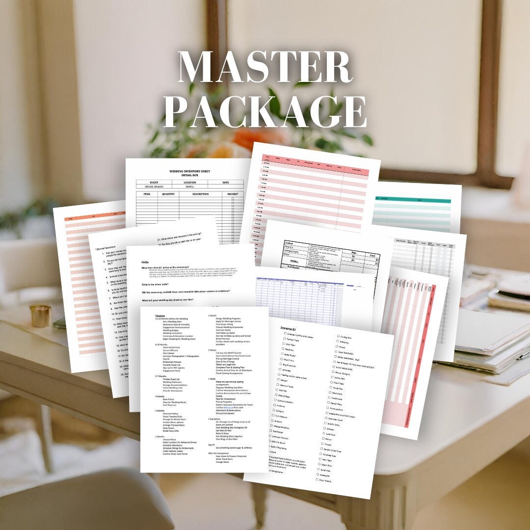 Ultimate Wedding Planning Master Package - 40 Essential Digital Files ...