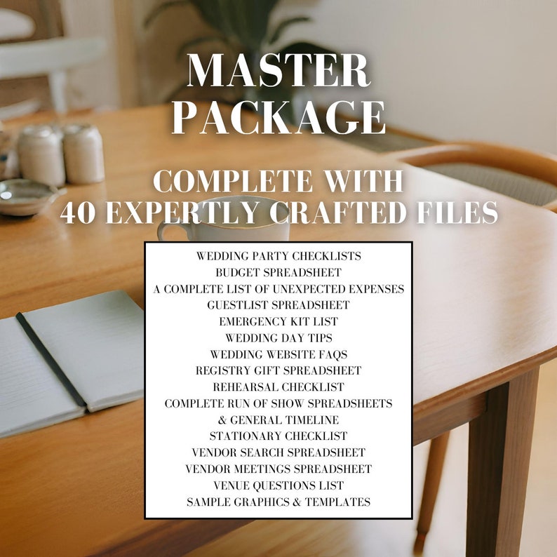 Ultimate Wedding Planning Master Package - 40 Essential Digital Files ...