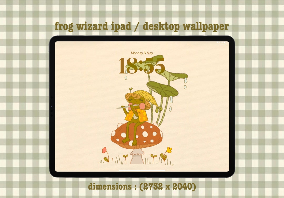 Cottagecore Frog Wizard iPad / Desktop Wallpaper Cottagecore Aesthetic ...