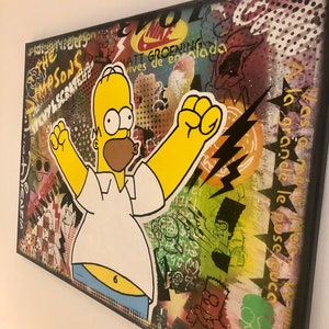 Homer Simpsons Hand Painted Canvas Unique Piece 70x50 - Etsy