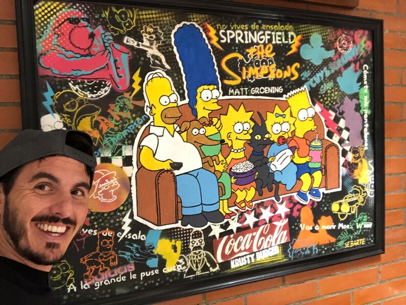 The Simpsons Hand Painted Picture Unique Piece 105x75 - Etsy